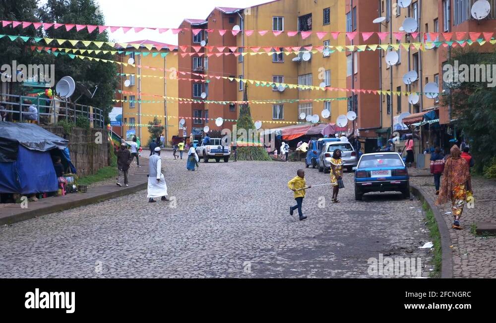 celebrating Maskal ceremony in Addis Ababa Ethiopia Stock Video Footage ...