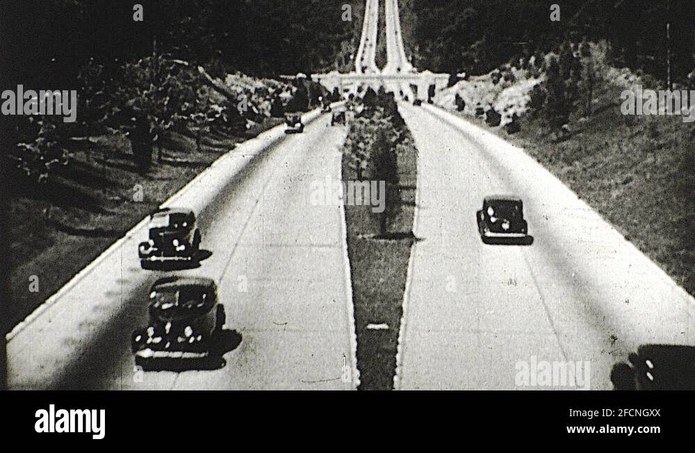 1940s CARS Drive on Road New Expressway Freeway AUTO Vintage Film Old ...