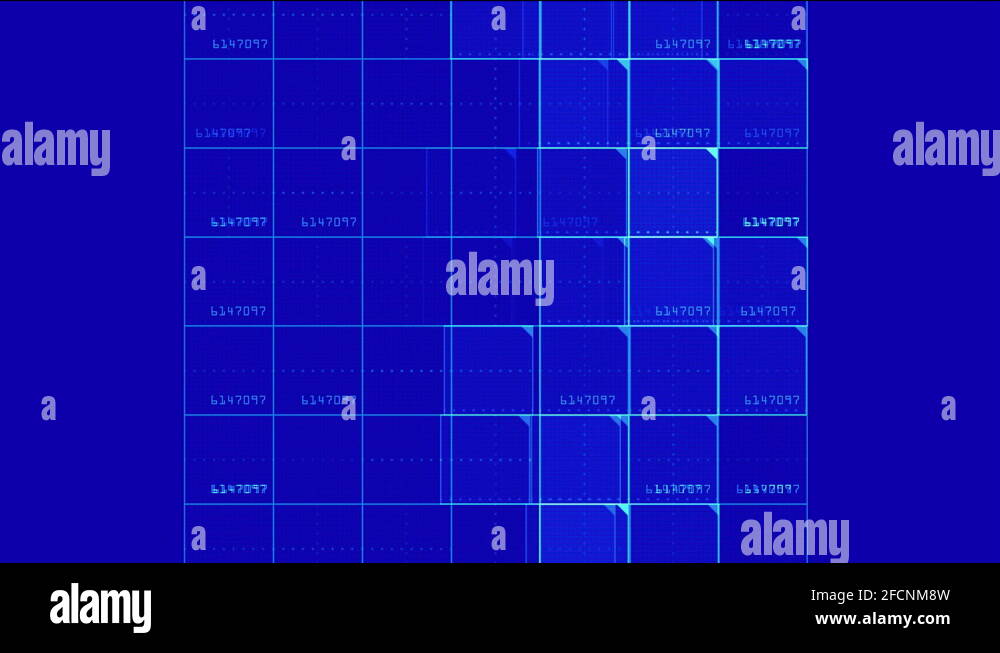 Virtual number square,science tech lines,matrix grid scanning ...