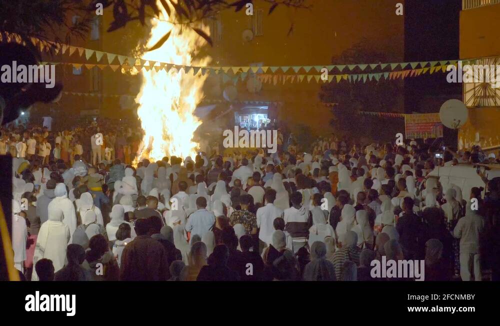 celebrating Maskal ceremony in Addis Ababa Ethiopia Stock Video Footage ...