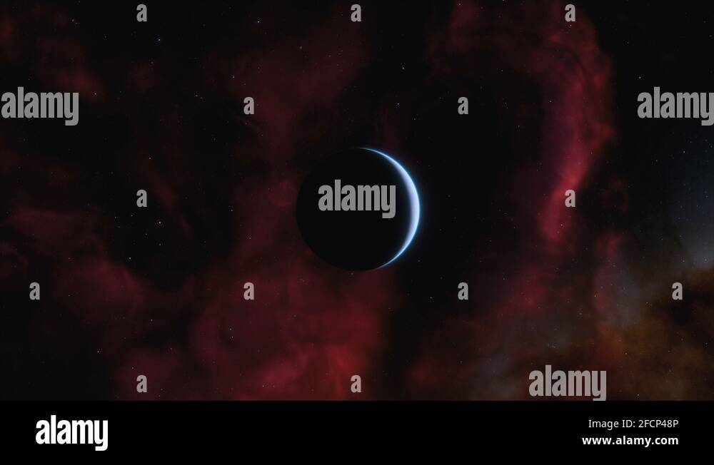 Alien exoplanet in another solar system. Planet in space on bacground ...