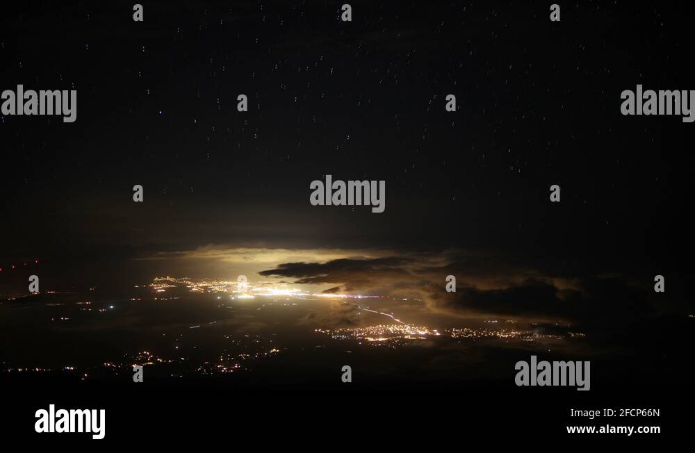 Stars Setting On Kahului, Maui, from High Altitude Time Lapse Stock ...