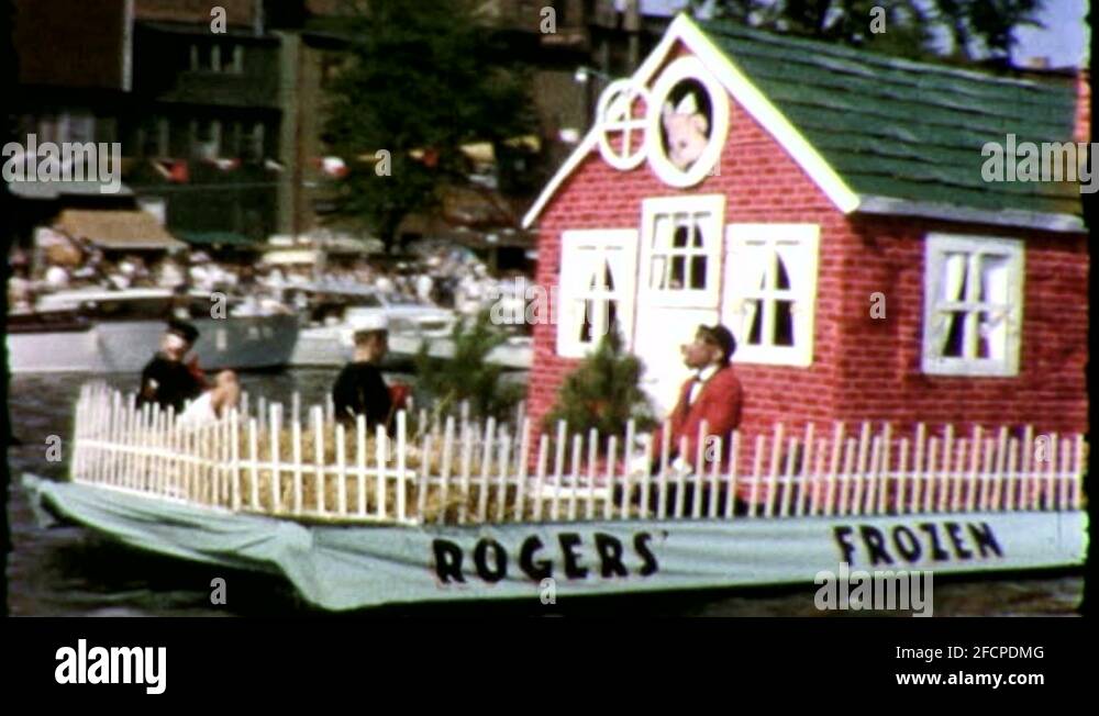 Three Little Pigs Float boat Parade 1960 Vintage Film Home Movie 3887 ...
