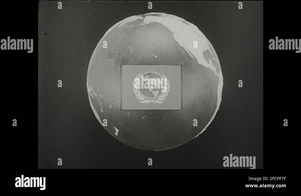 1950s UN United Nations World Peace Logo Symbol Vintage Old Film Movie ...