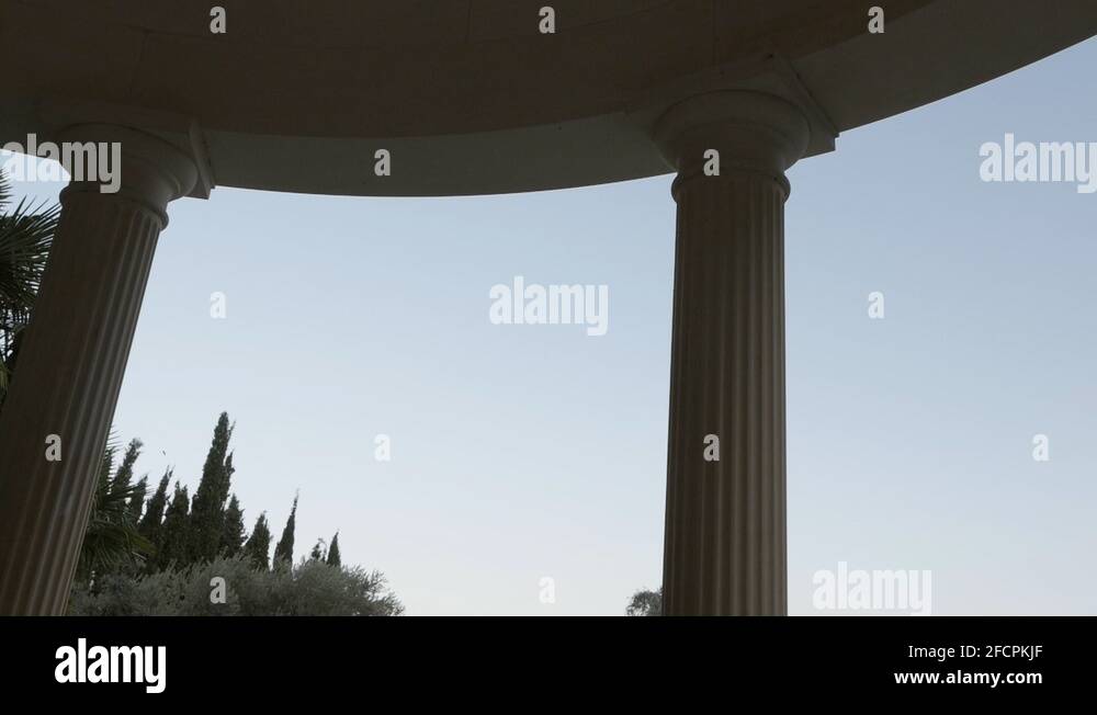 Dome and columns of a round building against the sky Stock Video ...