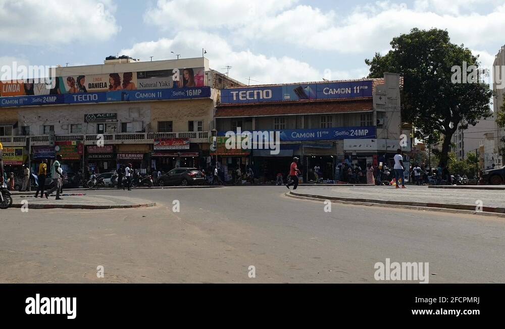 grocery building entrance with wide road space in front Stock Video ...