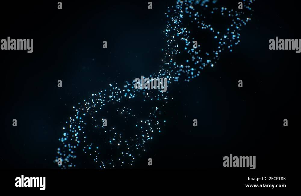 Slowly rotating DNA helix made from small particles. 4K, 50fps Stock ...