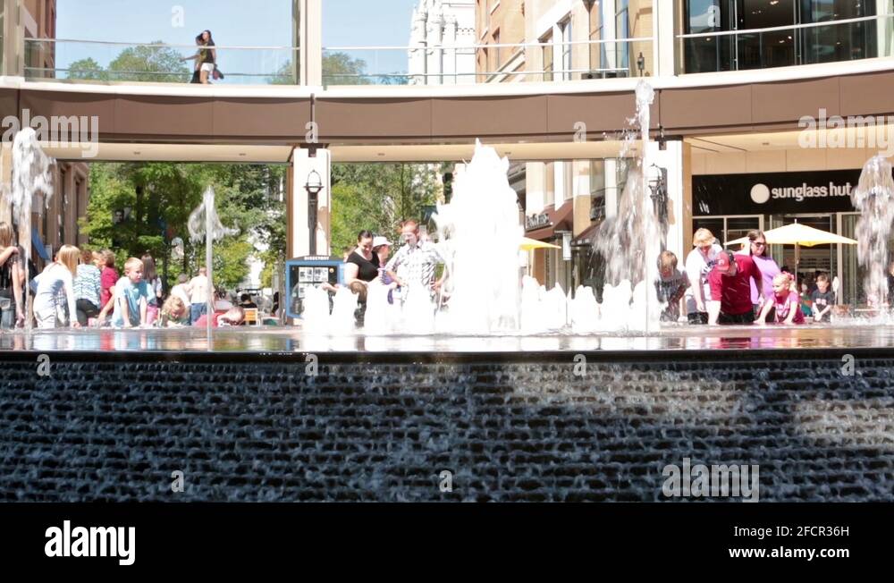 Shopping mall water fountain fast motion timelapse HD 2976 Stock Video ...
