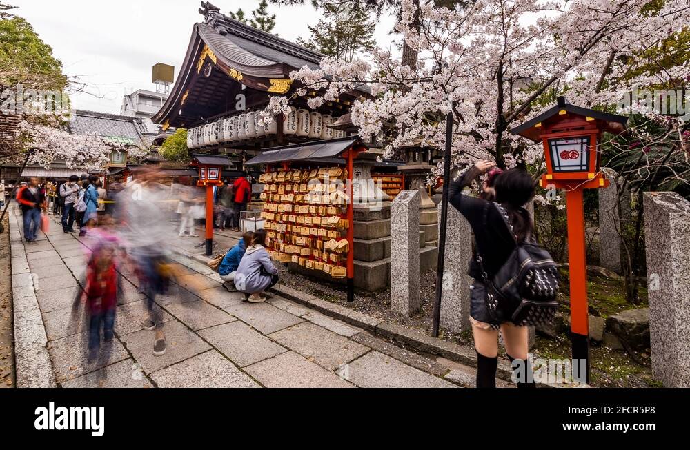Japanese people praying at a shrine in Kyoto time lapse Stock Video ...