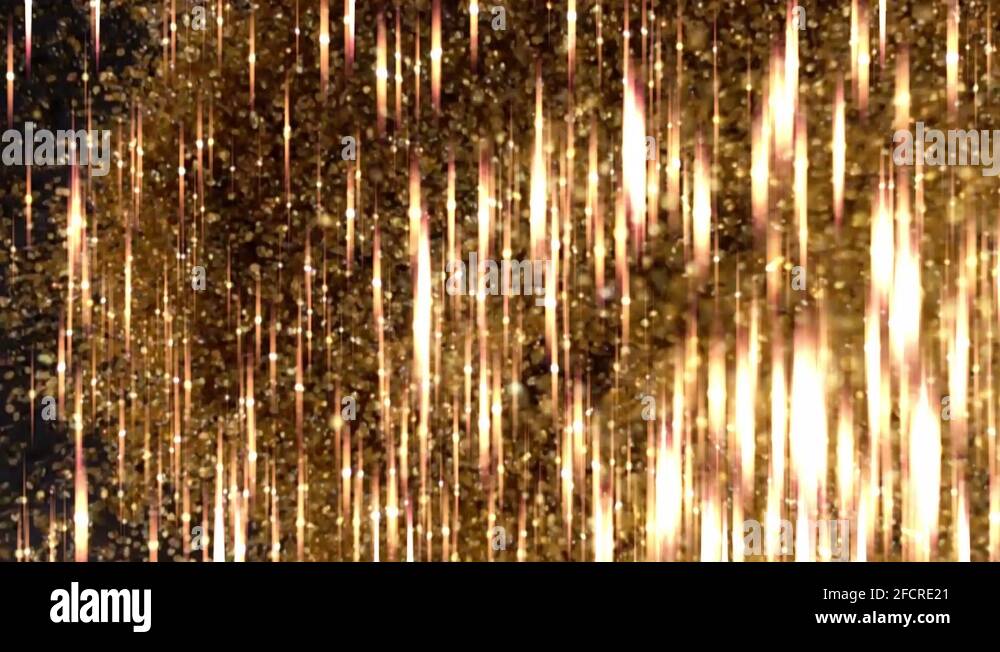 Golden glitter sparkling in the dazzling lights - for use as a tecture or Stock Video Footage ...