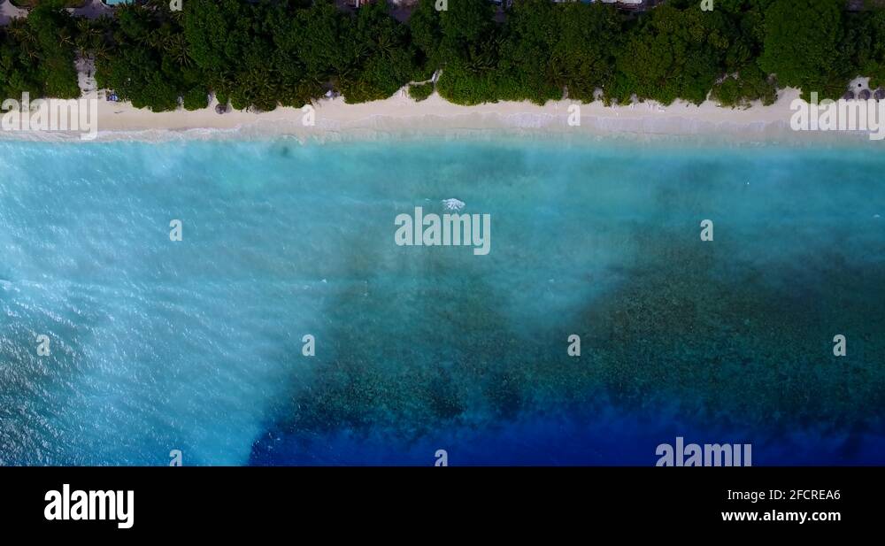 exotic small island with palm trees and white sand beaches in crystal ...