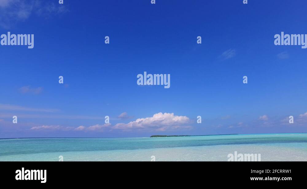 Blue purple sky with static big clouds on horizon over endless ...