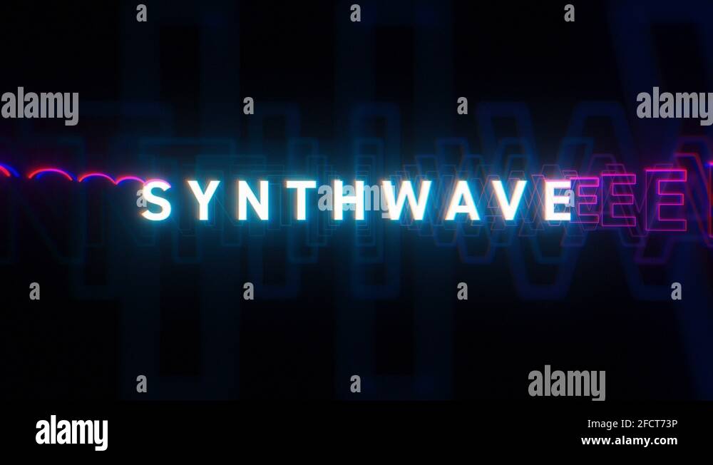 Synthwave Write-On Abstract Text Motion Seamless Loop VHS Style Stock ...