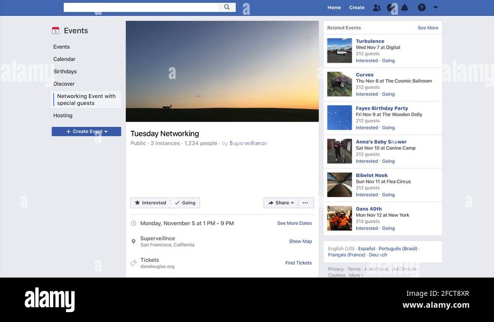 Static shot of facebook style web page with friend requests, messages ...