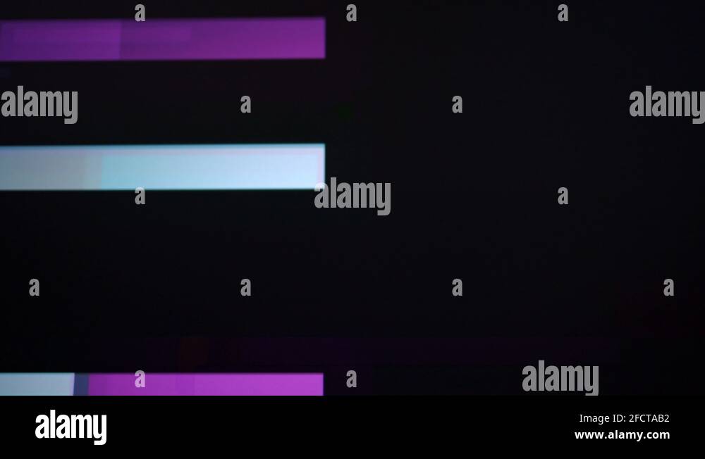 Lost signal VHS glitches and static noise color background with light ...