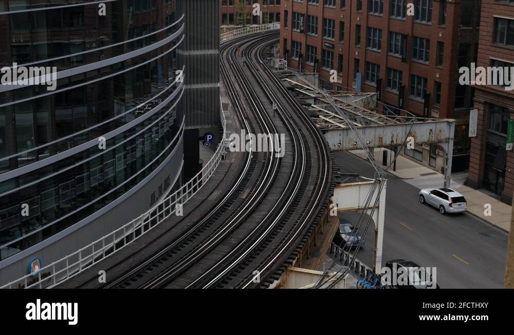 Chicago downtown with cars and trains shot in 4k high resolution Stock ...