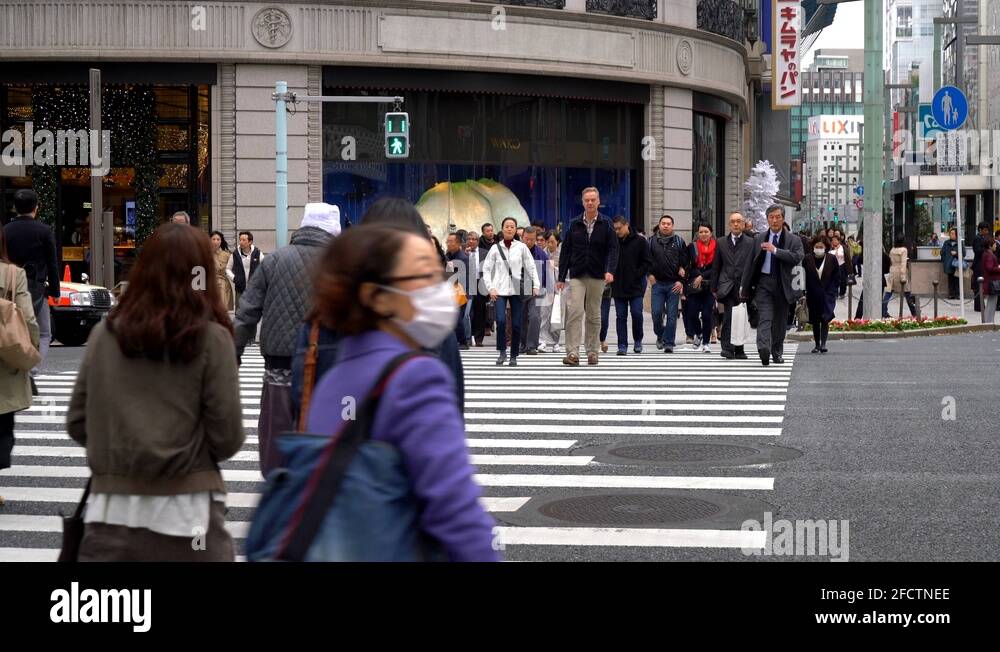 crowd people at Ginza in Tokyo, Japan Stock Video Footage - Alamy