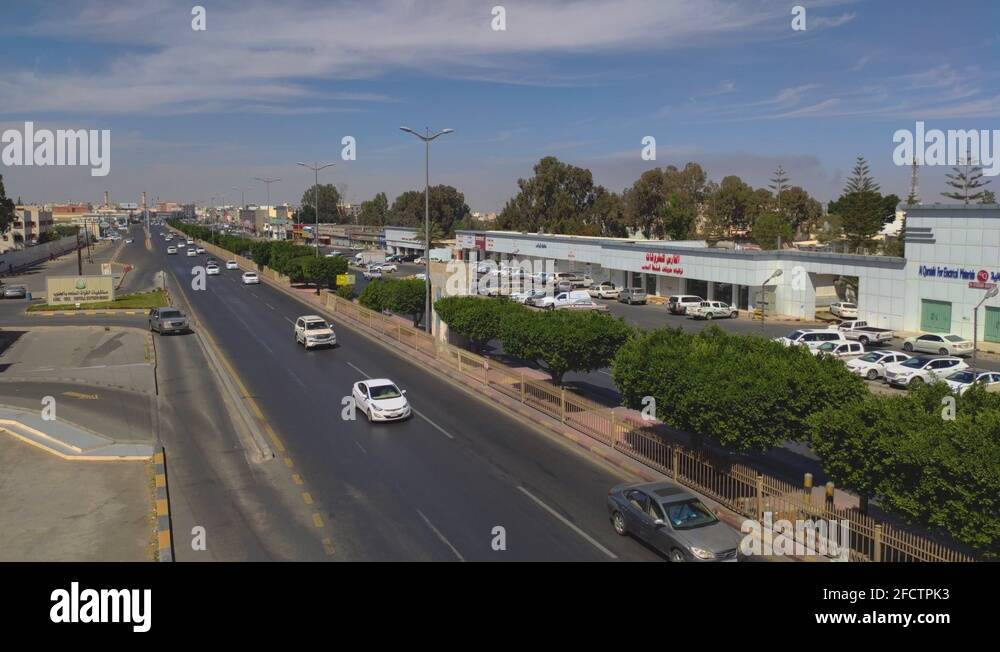 Carsing on a highway in saudi arabia, Side view from a bridge Stock ...