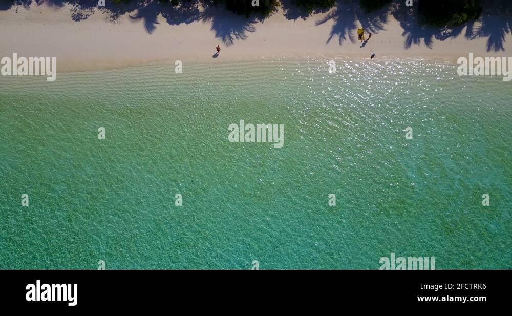 exotic small island with palm trees and white sand beaches in crystal ...