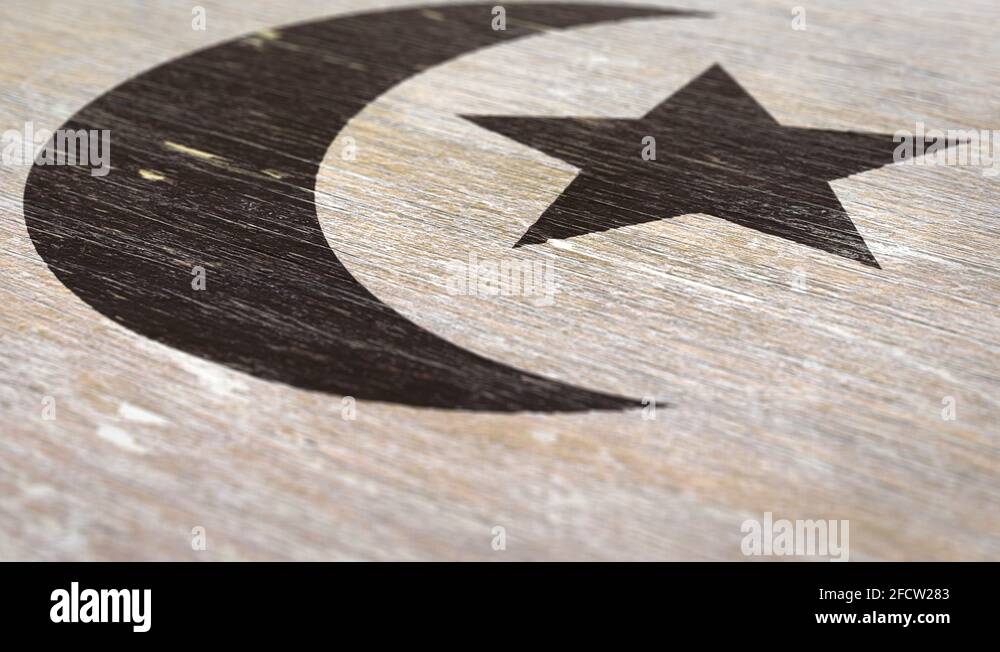 Crescent Moon And Star - Islamic Symbol. 1080p, 60fps Stock Video ...