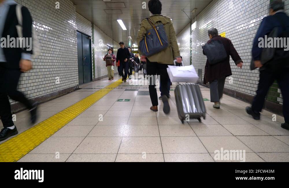 Tokyo-Japan, circa : crowd people in Tokyo subway Stock Video Footage ...