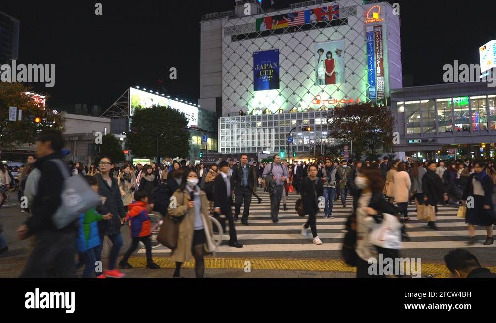 Tokyo-Japan, circa : crowd people at Shibuya in Tokyo, Japan Stock ...