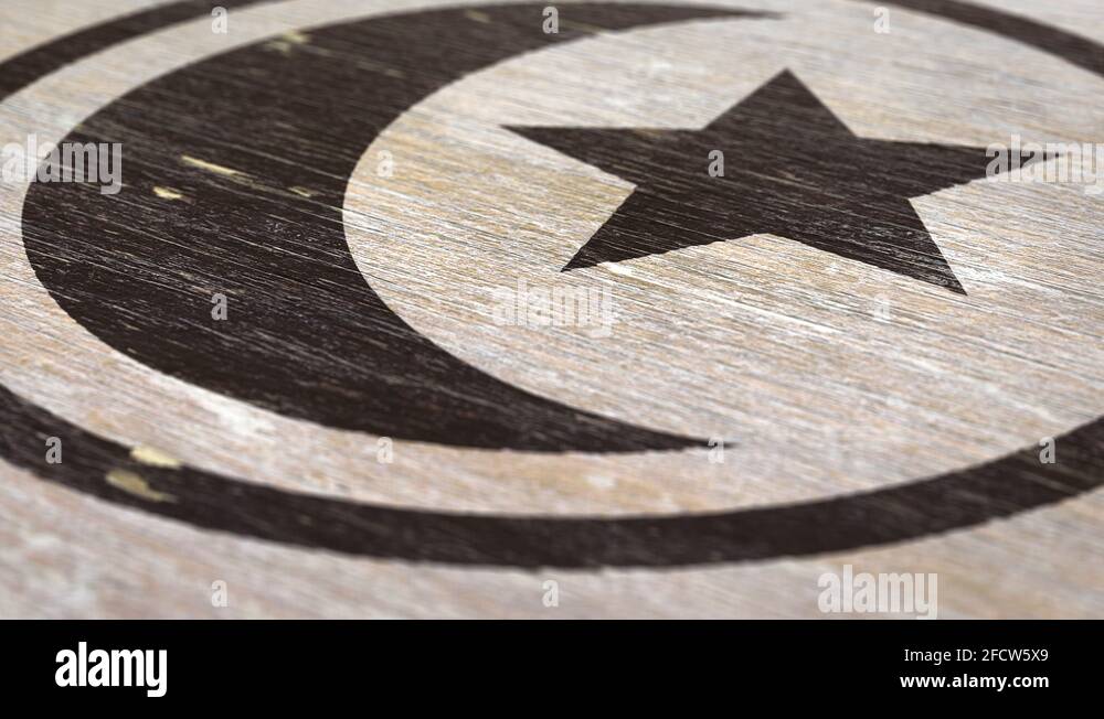 Crescent Moon And Star - Islamic Symbol. 1080p, 60fps Stock Video ...