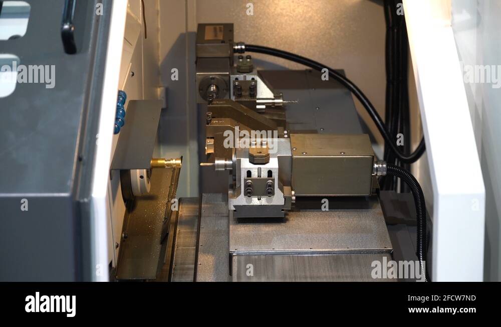 lathe machine working in industrial Stock Video Footage - Alamy