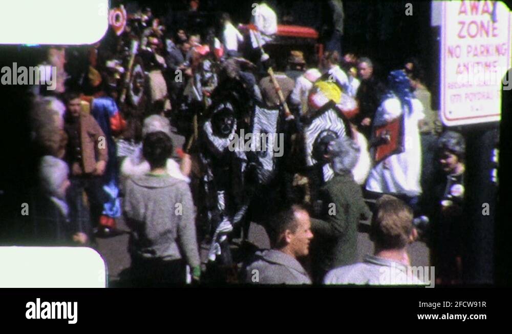AFRICAN Indian Tribe Gang CROWD Mardi Gras 1960 Vintage Film Home Movie ...