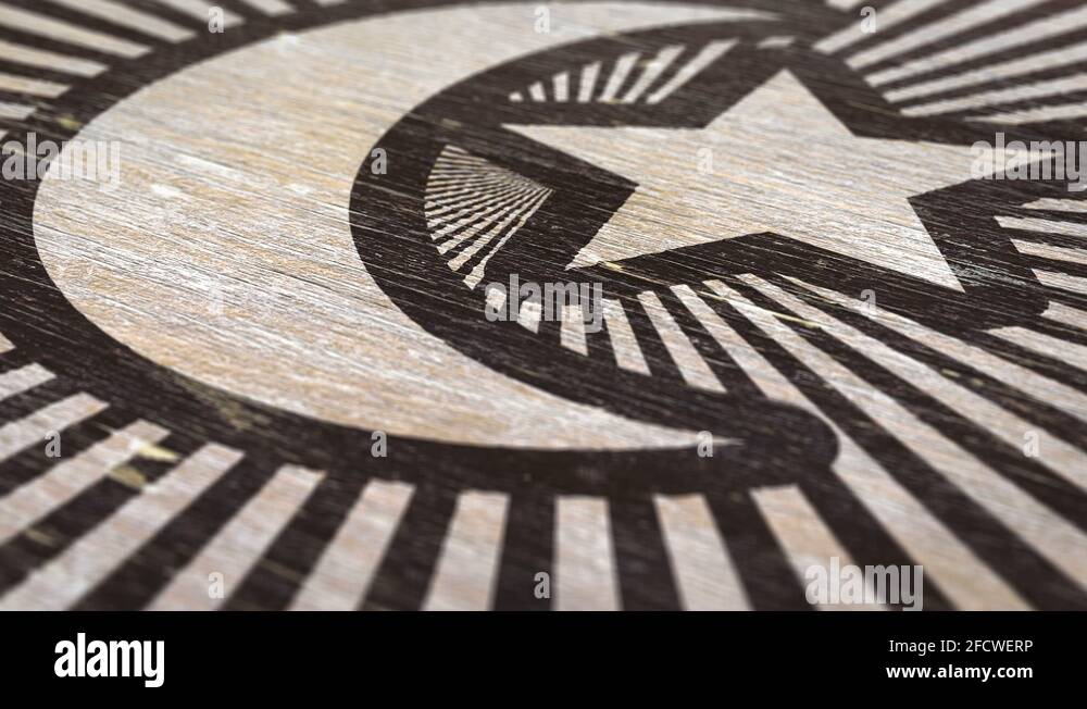 Crescent Moon And Star - Islamic Symbol. 1080p, 60fps Stock Video ...