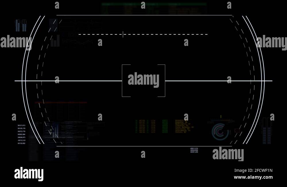 Drone / Airplane Interface HUD overlay loop animation on black - alpha ...