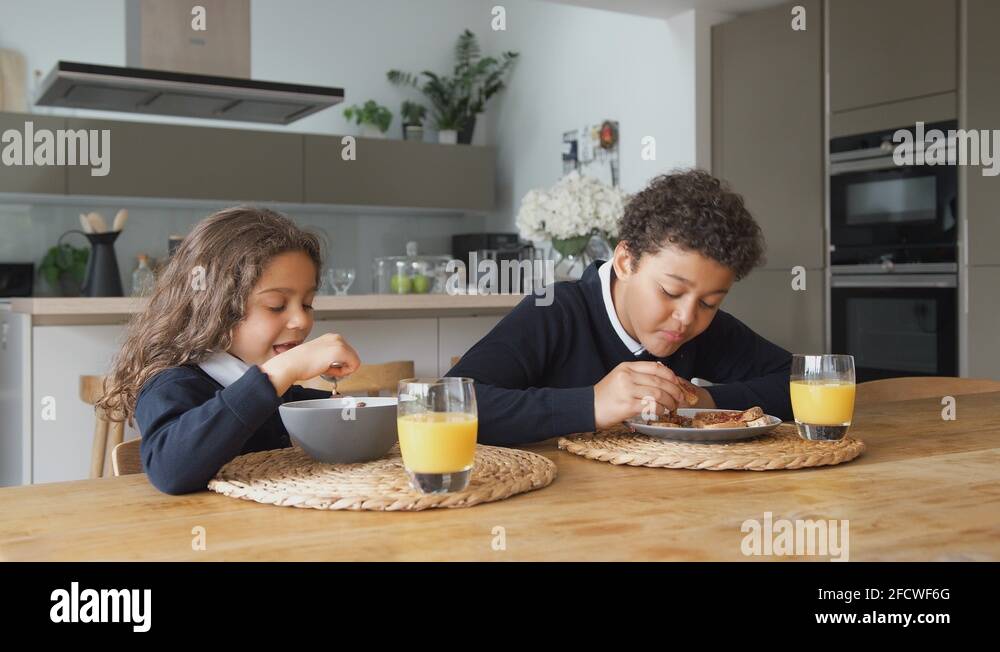 Children eating breakfast at school Stock Videos & Footage - HD and 4K ...