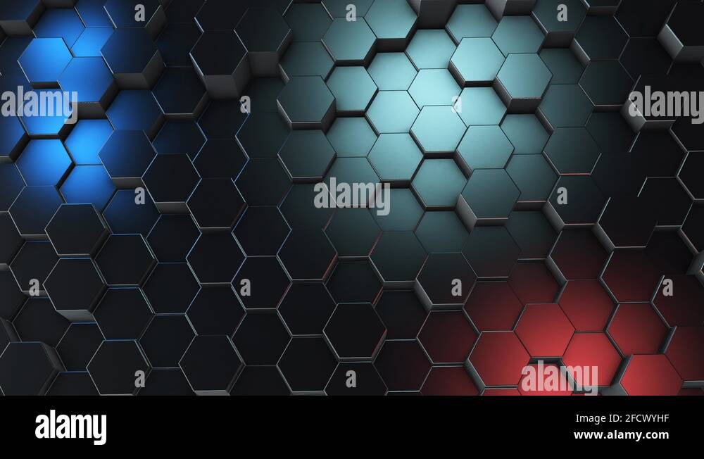 3D renler animation smelter hexagons Stock Video Footage - Alamy