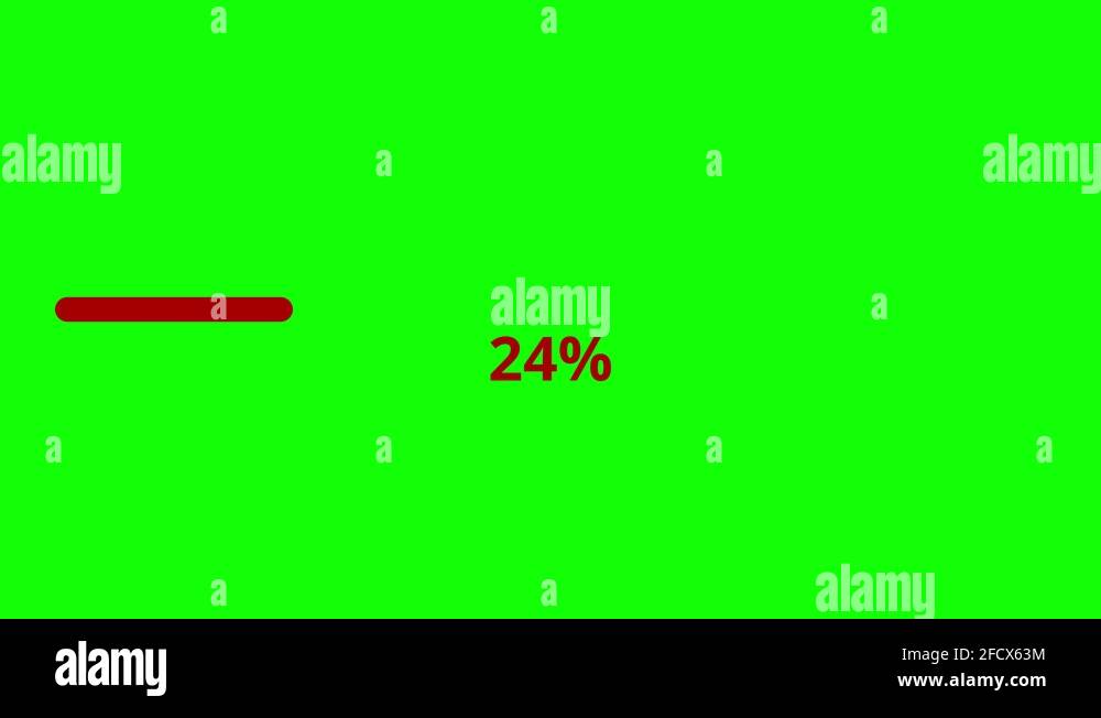 Red loading bar with green screen background Stock Video Footage - Alamy