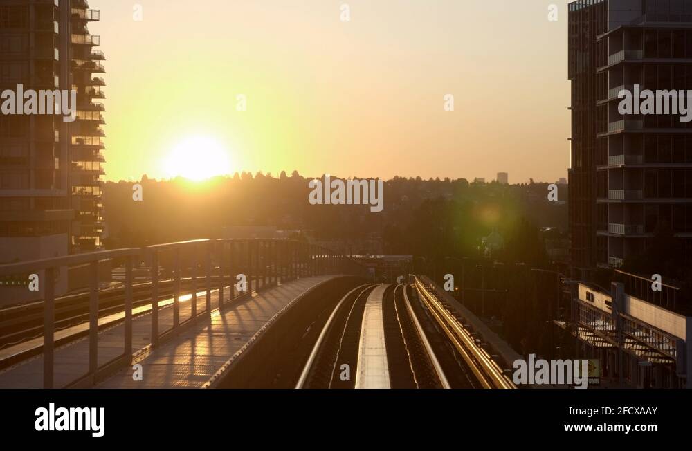 A Fascinating Sunset At Millennium Line Covered With High Rise ...