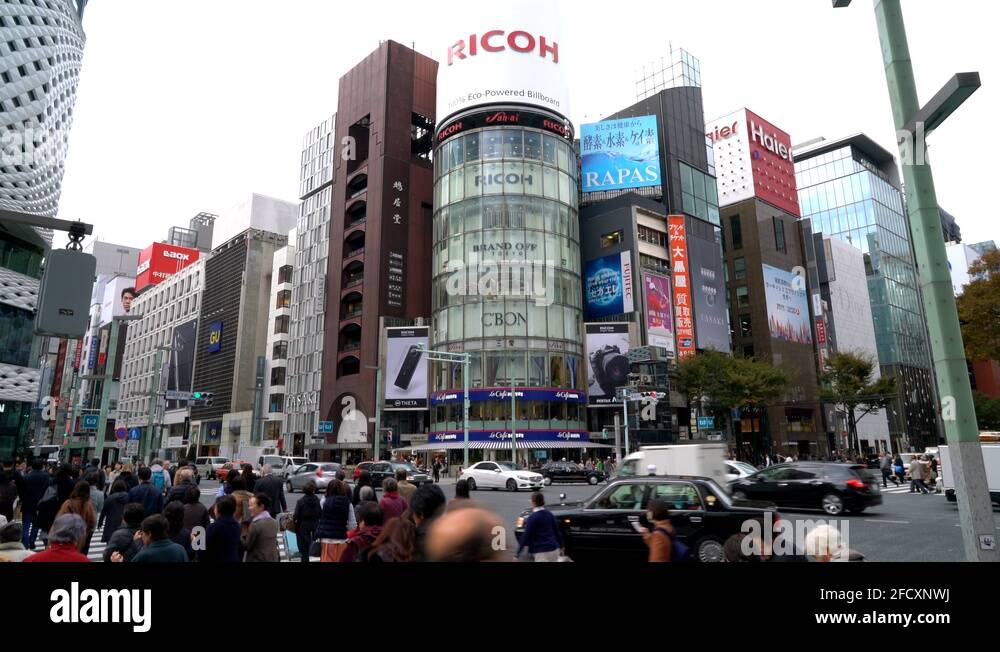 Tokyo Japan, circa : crowd people at Ginza in Tokyo, Japan Stock Video ...