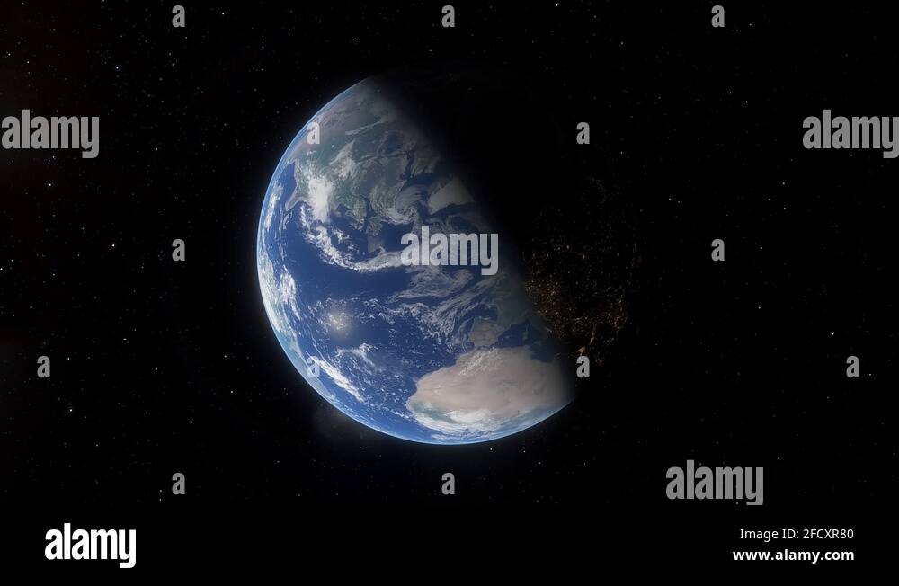 Rotating Earth from Outerspace in a sea of black Stock Video Footage ...