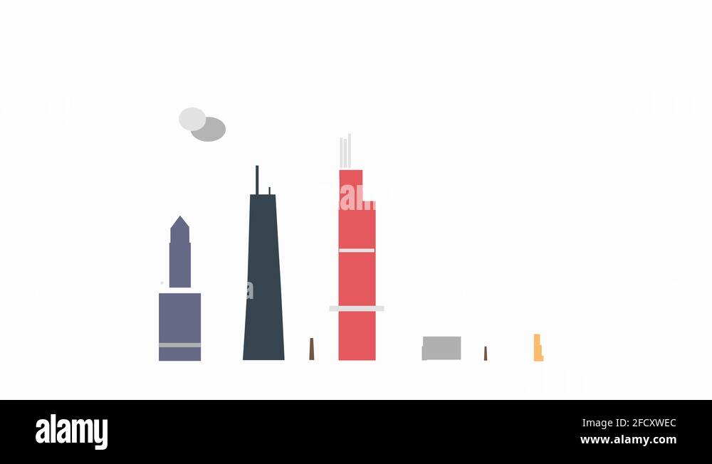 Iconic Chicago Landmarks Motion Graphic Stock Video Footage - Alamy