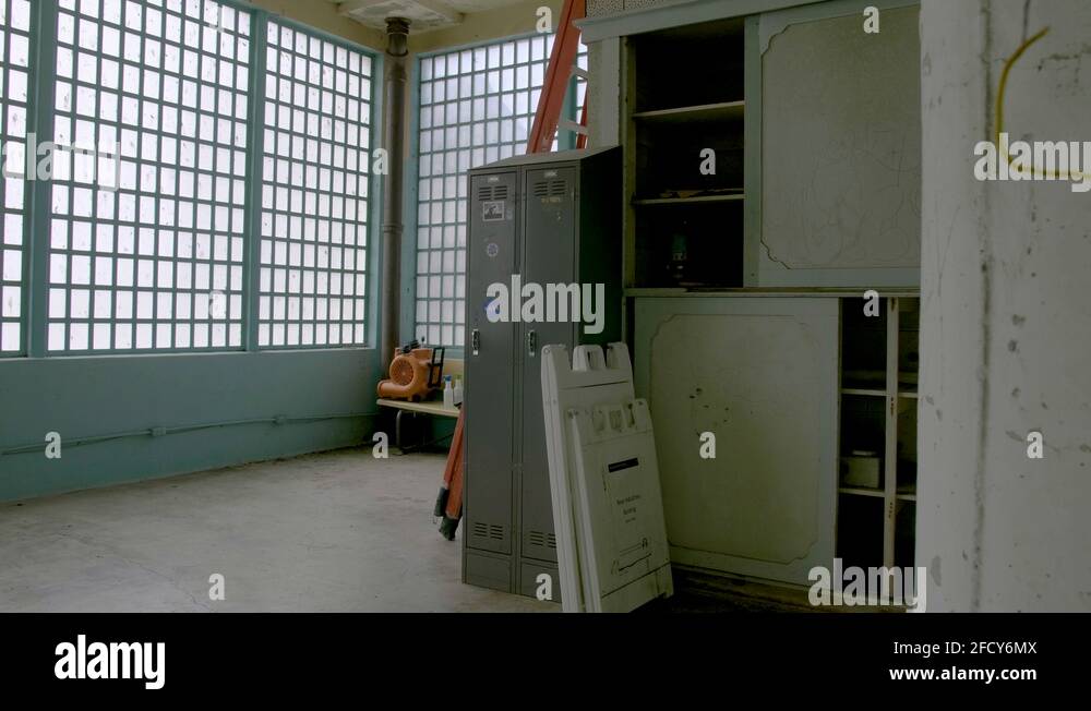 Inside an abandoned office Alcatraz prison, Alcatraz island, San ...