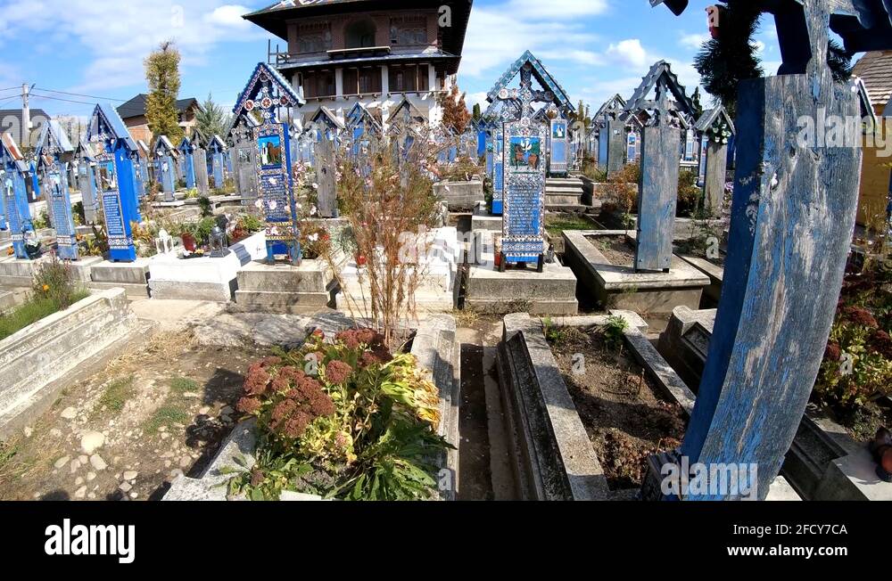 Traditional houses with grass roof and cemetery Stock Videos & Footage ...