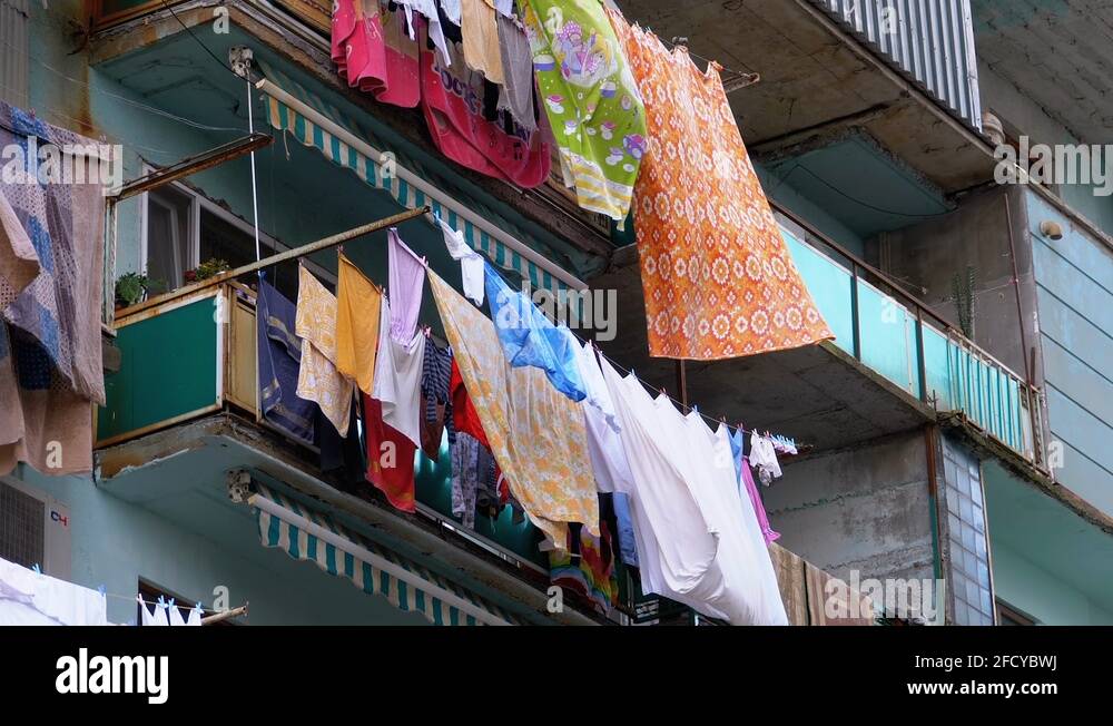 Drying clothes in high rise buildings Stock Videos & Footage - HD and ...