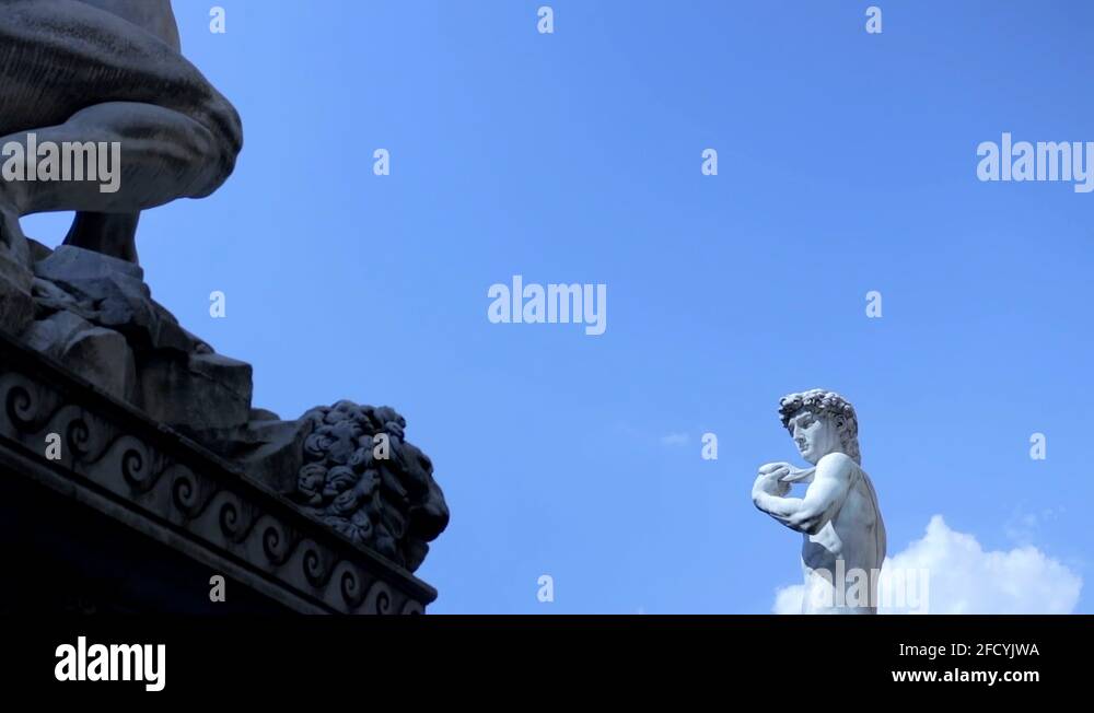 Side View Of Statue of David by Michelangelo Outside Palazzo Vecchio On ...