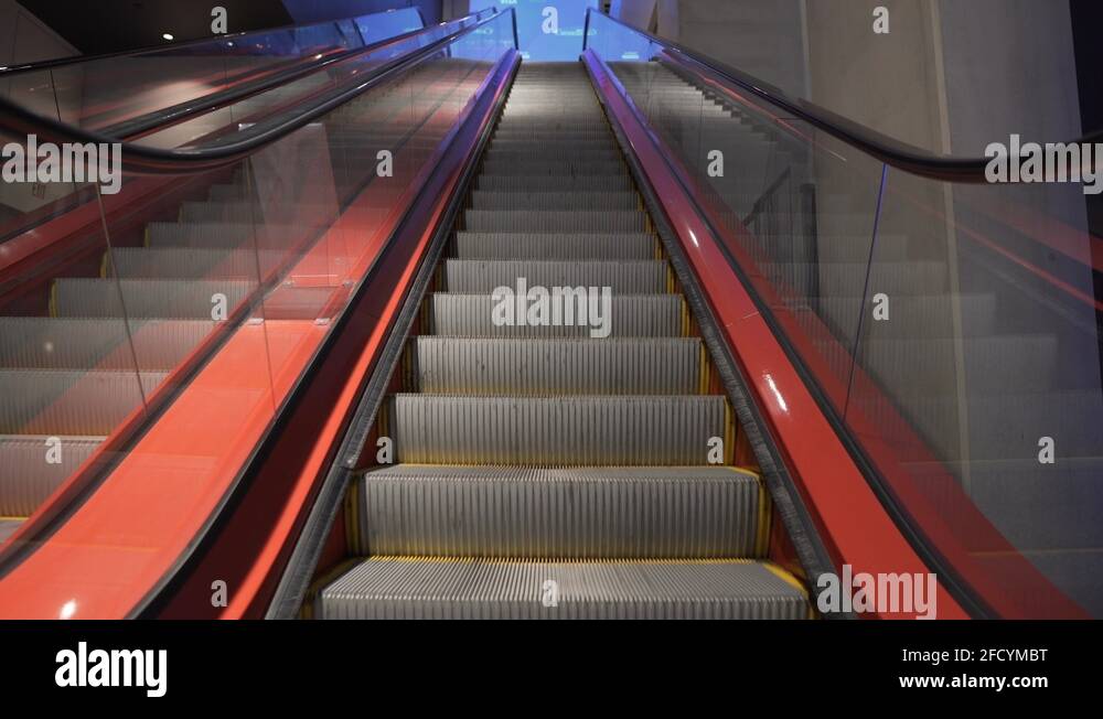 4K ROWS OF ESCALATORS GOING UP MEDIUM SHOT 4K (001 Stock Video Footage ...