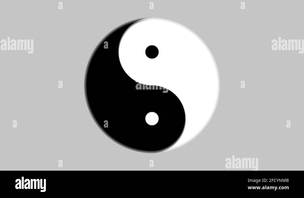 Black and white Yin Yang symbol. Rotates in separate halves Stock Video ...
