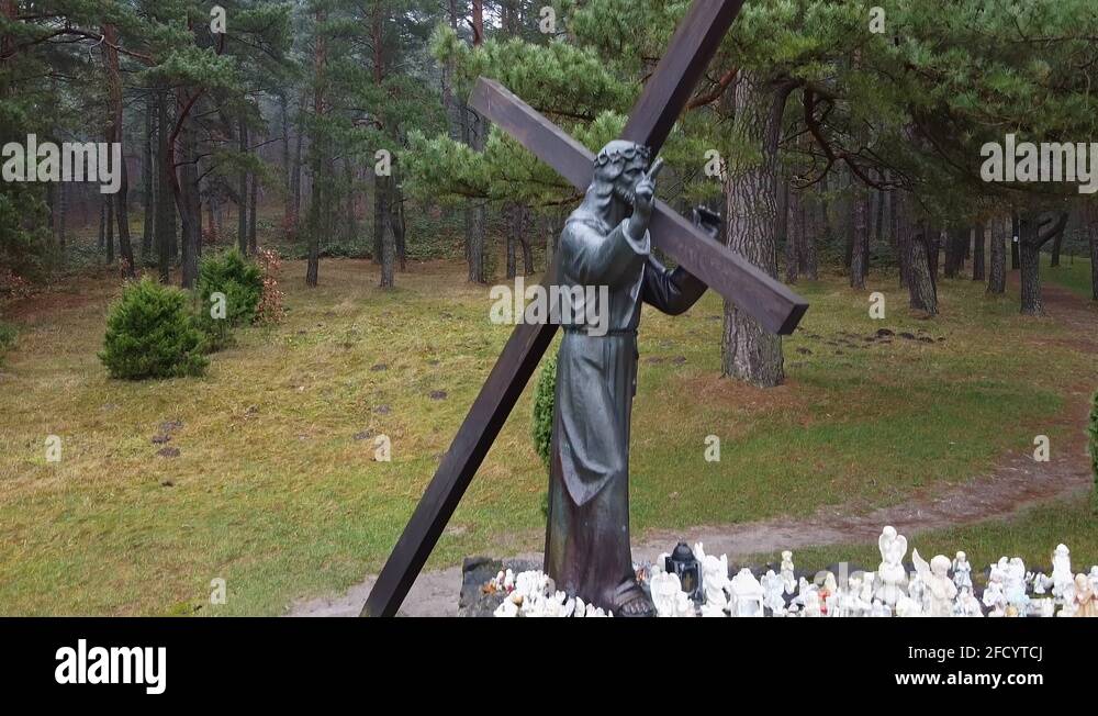 Jesus Christ statue in forest Stock Video Footage - Alamy
