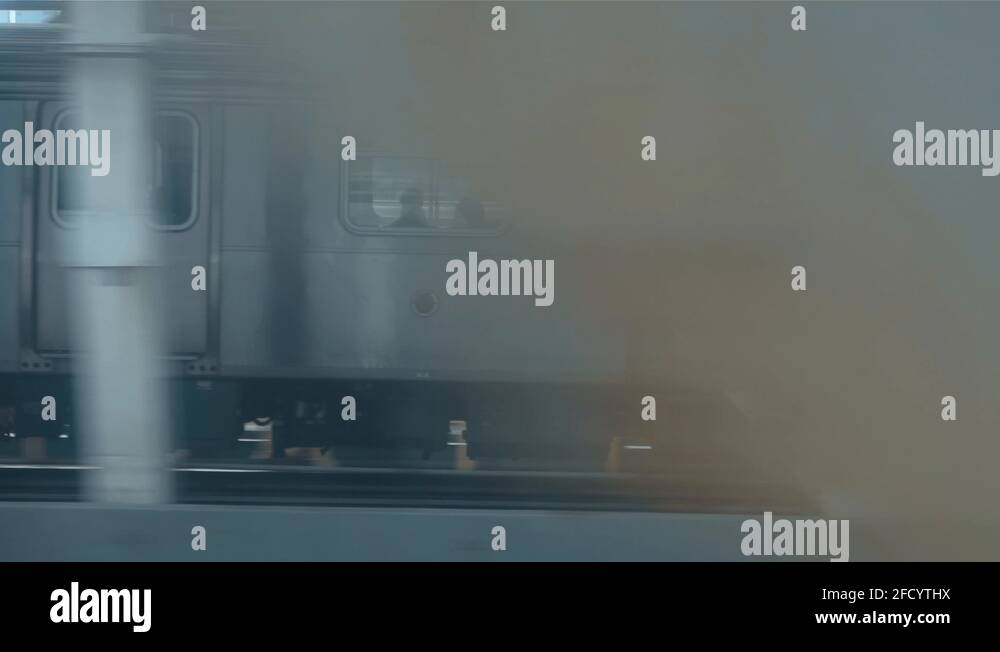 Looking out the window of a New York City subway train in motion Stock ...