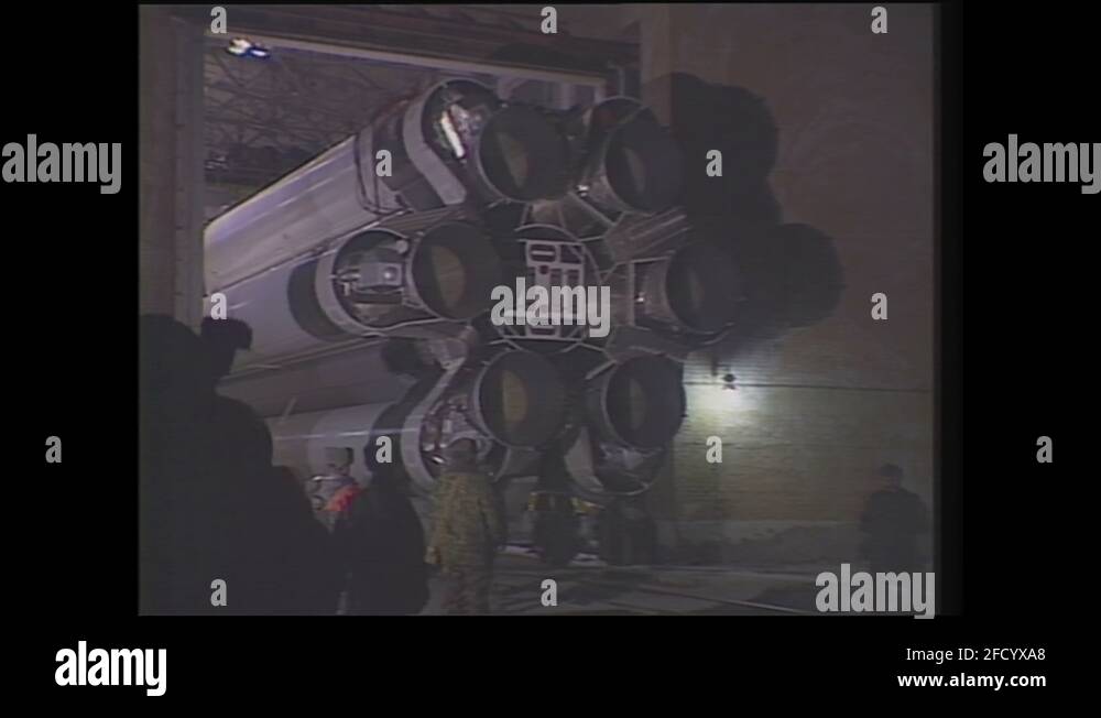 1990s: UNITED STATES: Russian proton rocket with NASA logo. Rocket on ...