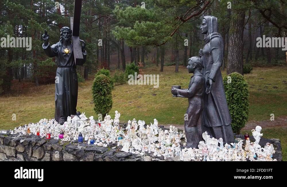 Jesus Christ statue in forest Stock Video Footage - Alamy