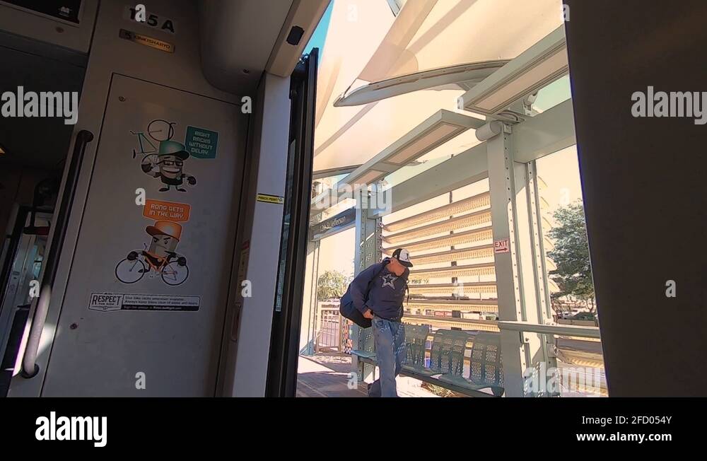 Speed ramp At one of Phoenix Metro Light Rail Stations, a lone man in a ...