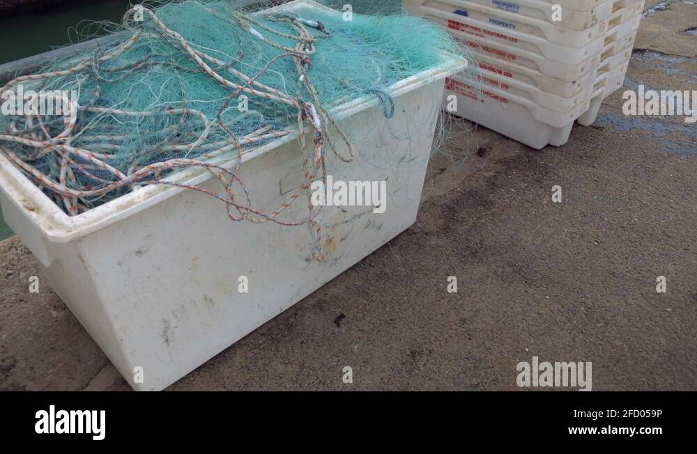 Harbour with fishing boats and nets Stock Videos & Footage - HD and 4K ...